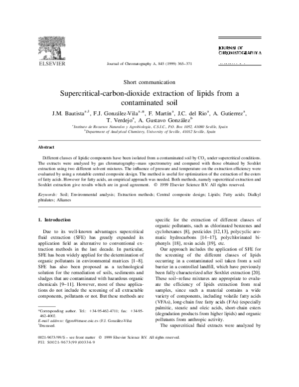 (PDF) Supercritical carbon dioxide extraction of lipids from Pythium ...