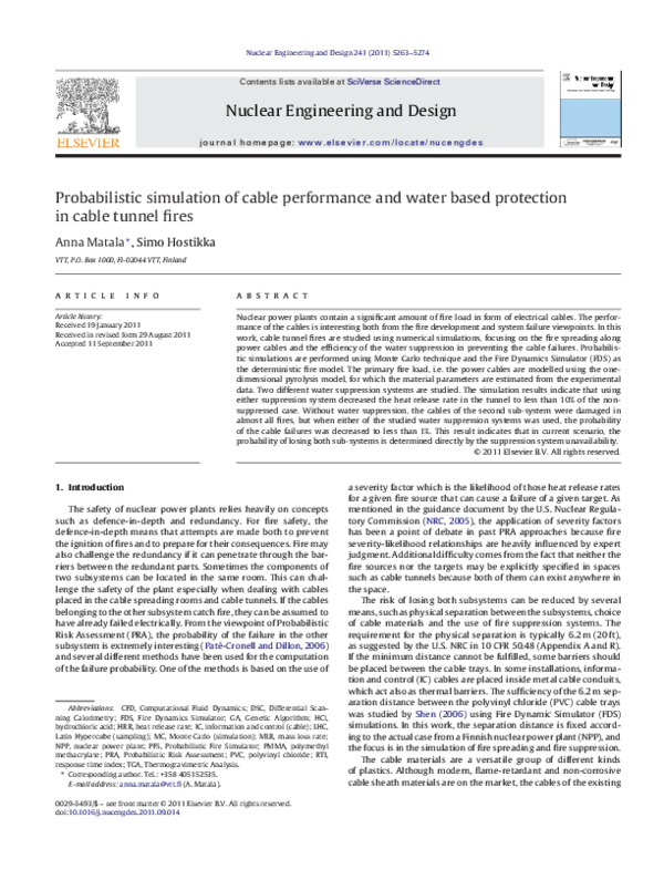 (PDF) Probabilistic simulation of cable performance and water based ...