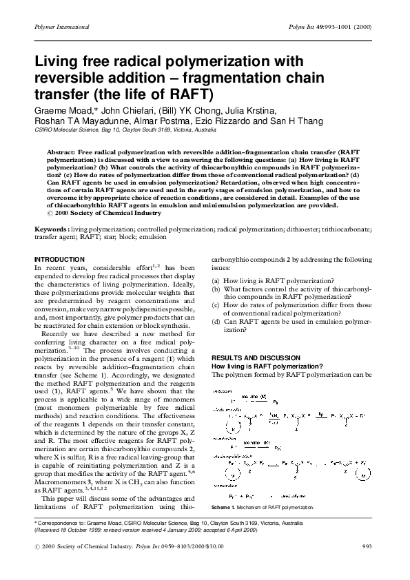 (PDF) Controlled radical polymerization of a trialkylsilyl methacrylate ...