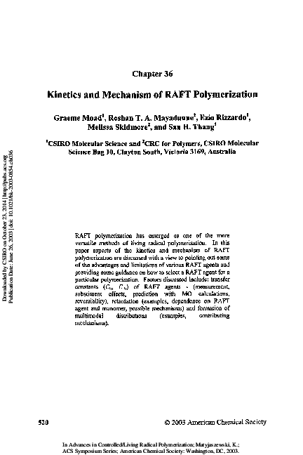 (PDF) Kinetics and mechanism of RAFT polymerization