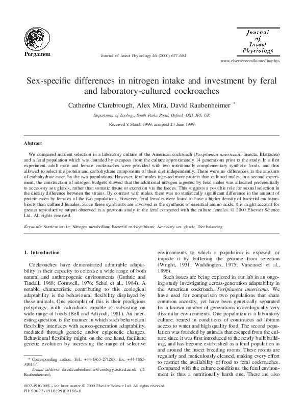 (PDF) Sex-specific differences in nitrogen intake and investment by ...