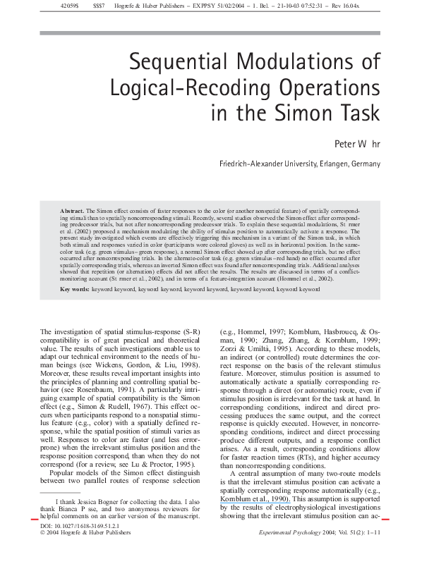 (PDF) Sequential Modulations of Logical-Recoding Operations in the ...
