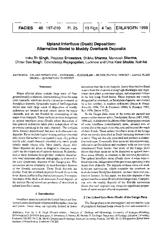 (PDF) Upland interfluve (doab) deposition: alternative model to muddy ...