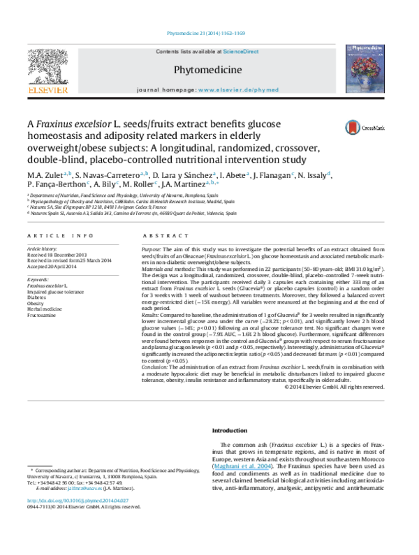 (PDF) A Fraxinus excelsior L. seeds/fruits extract benefits glucose ...