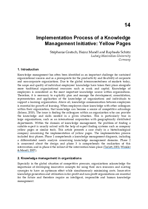 (PDF) Implementation Process of a Knowledge Management Initiative ...