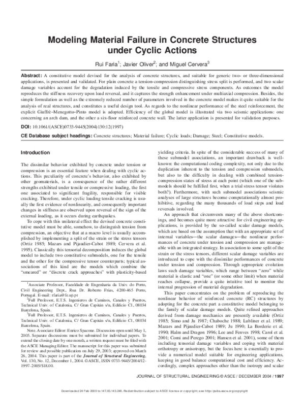 (PDF) Modeling Material Failure in Concrete Structures