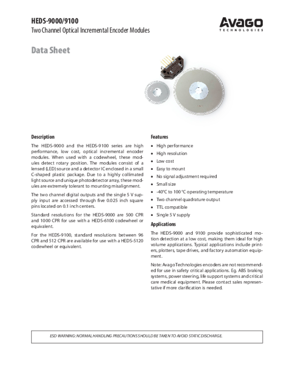 (PDF) Optical Incremental Encoder Modules