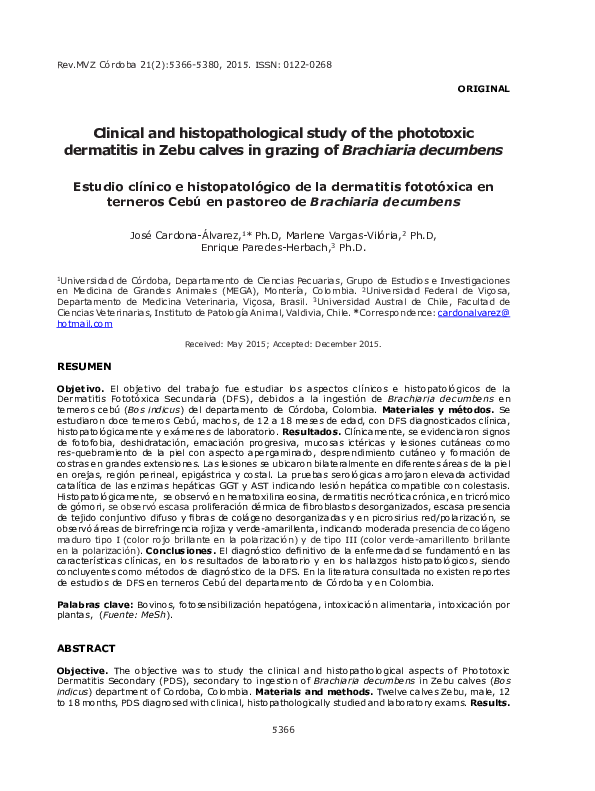 (PDF) Clinical and histopathological study of the phototoxic dermatitis ...