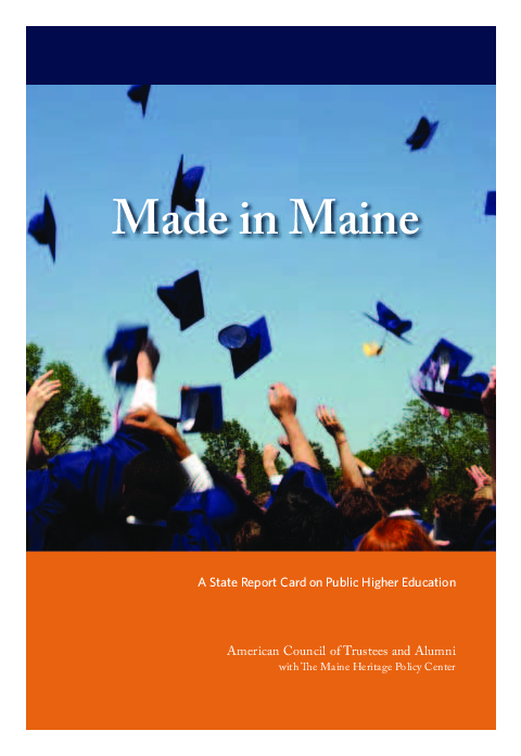 (PDF) Made in Maine: A State Report Card on Public Higher Education