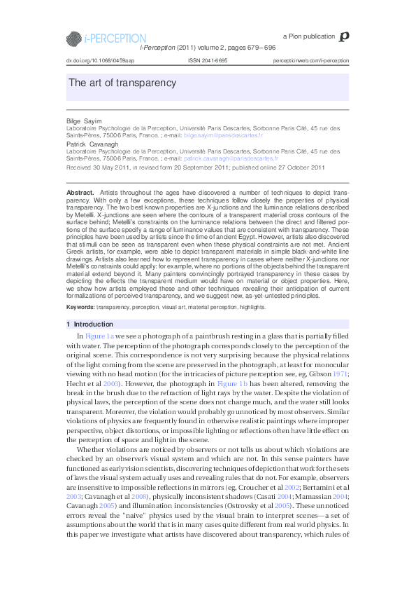 (PDF) The art of transparency