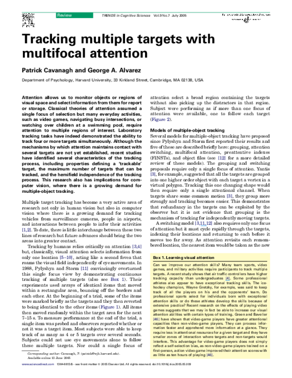 (PDF) Tracking multiple targets with multifocal attention