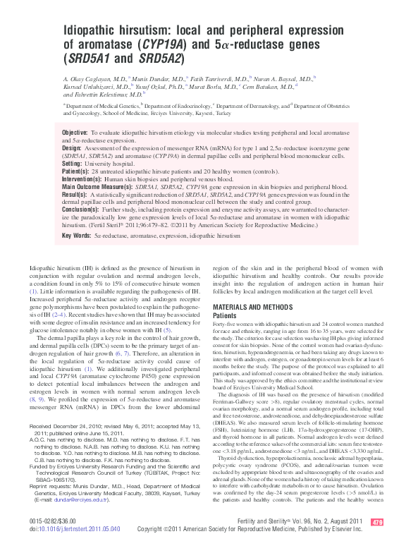 (PDF) Idiopathic hirsutism: local and peripheral expression of ...