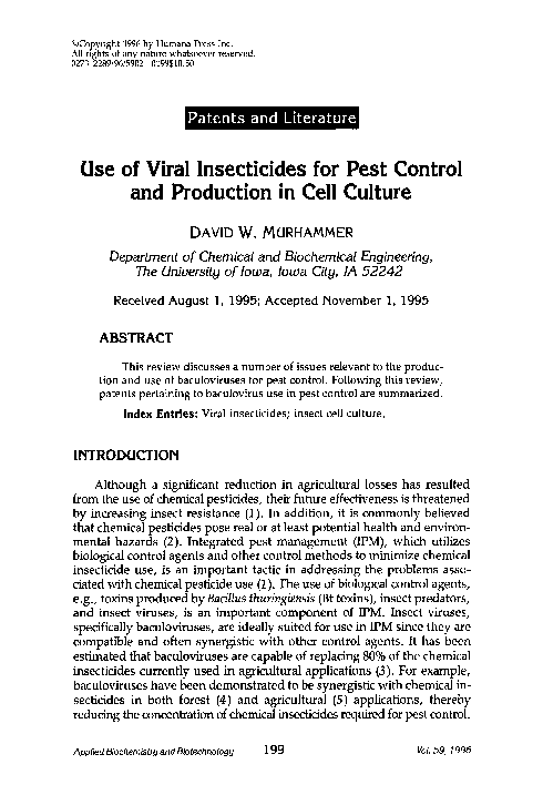 (PDF) Use of viral insecticides for pest control and production in cell ...