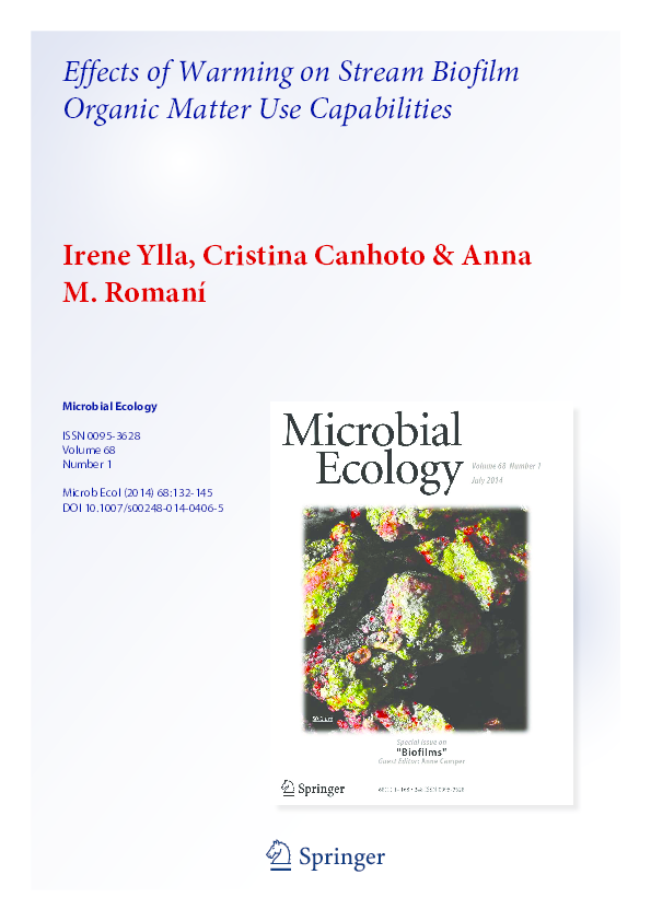 (PDF) Effects of Warming on Stream Biofilm Organic Matter Use Capabilities