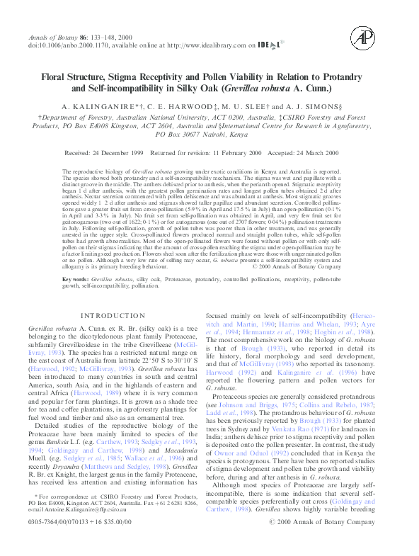 (PDF) Floral structure, stigma receptivity and pollen viability in ...