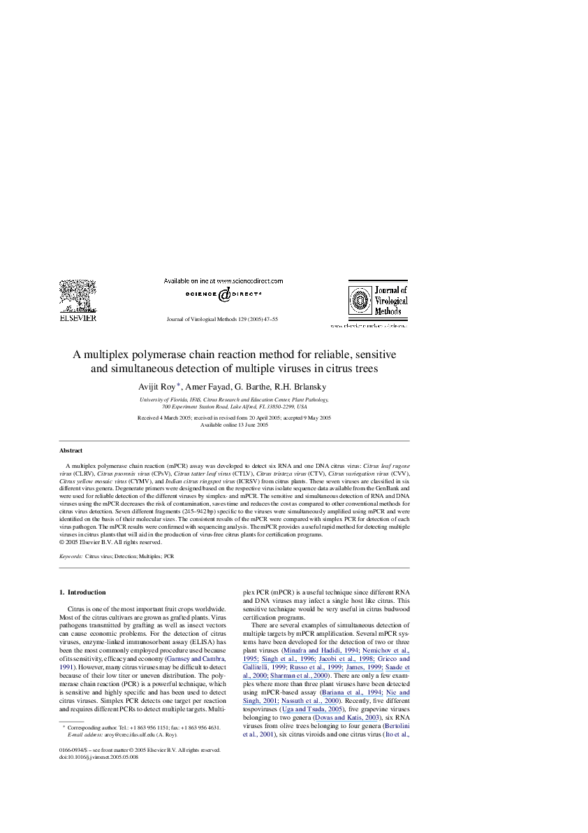 Pdf A Multiplex Polymerase Chain Reaction Method For Reliable Sensitive And Simultaneous