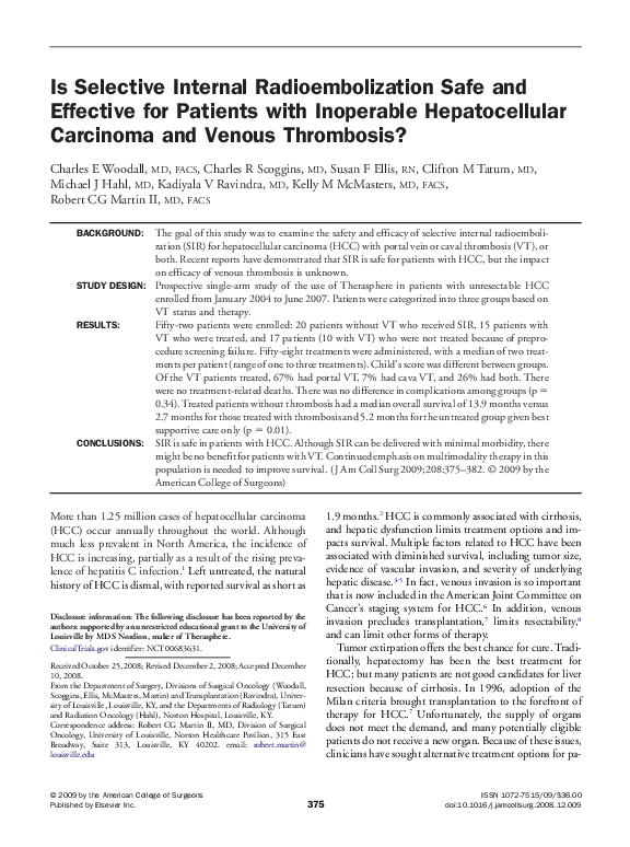 (PDF) Is Selective Internal Radioembolization Safe and Effective for ...