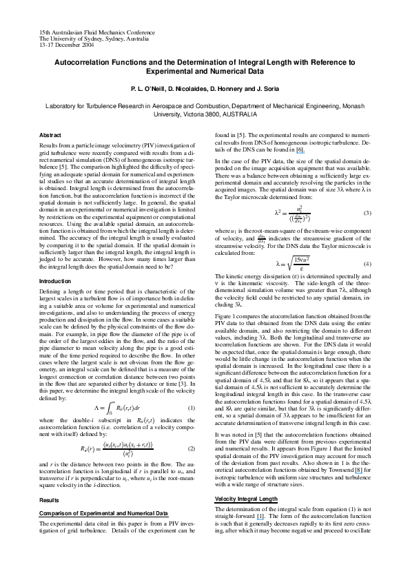 (PDF) Autocorrelation functions and the determination of integral length with reference to ...