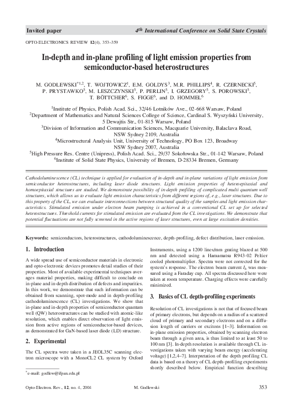 (PDF) In-depth and in-plane profiling of light emission properties of ...