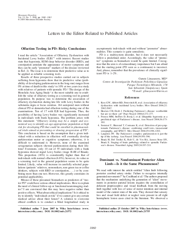 (PDF) Dominant vs. Nondominant posterior alien limb—Is it the same ...