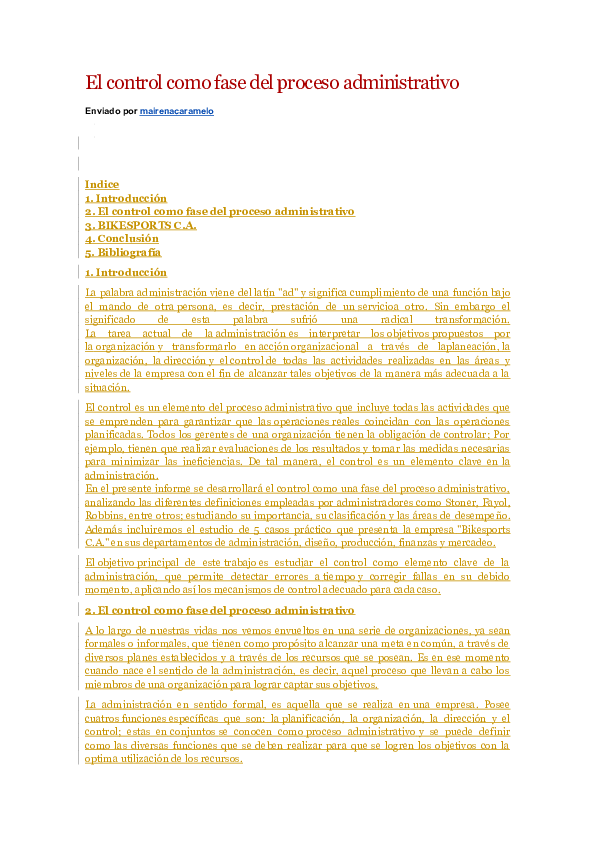 (DOC) El control como fase del proceso administrativo