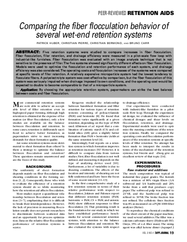 (PDF) Comparing the fiber flocculation behavior of several wet-end ...