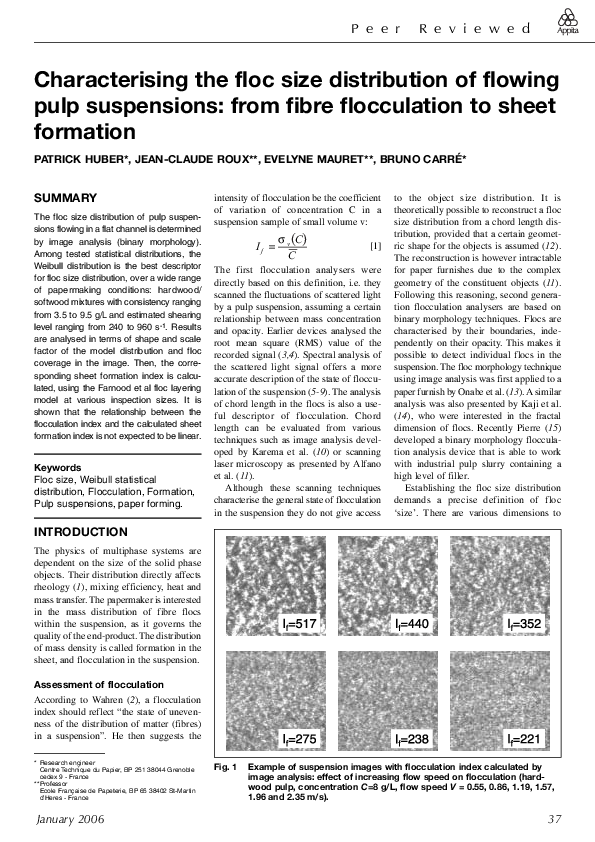 (PDF) Characterising the floc size distribution of flowing pulp ...