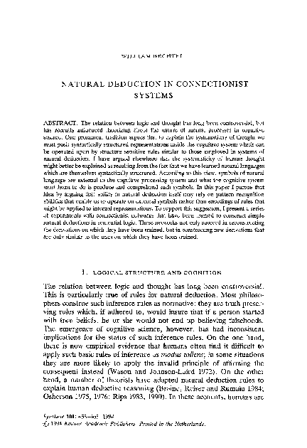 (PDF) Natural deduction in connectionist systems