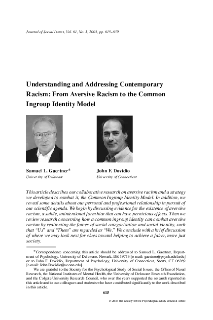 (PDF) Understanding and addressing contemporary racism: From aversive ...