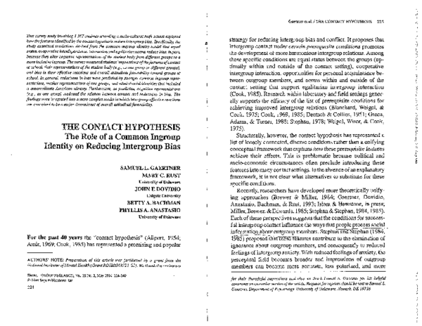 (PDF) The Contact Hypothesis The Role of a Common Ingroup Identity on ...