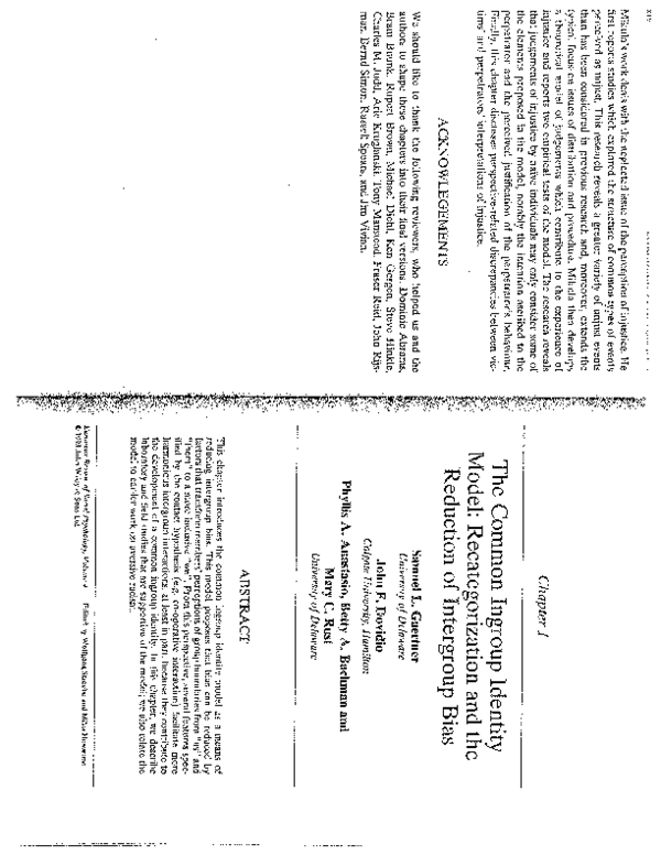 (PDF) The common ingroup identity model: Recategorization and the ...
