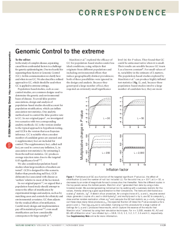 (PDF) Genomic Control to the extreme