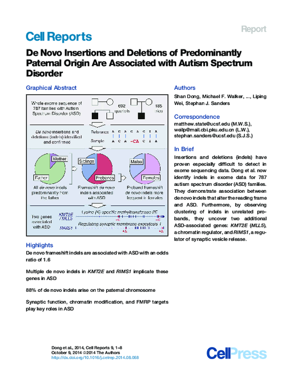 (PDF) New insights into the generation and role of de novo mutations in ...
