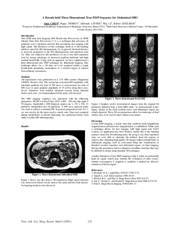 (PDF) A breath-hold three dimensional true FISP sequence for abdominal MRI