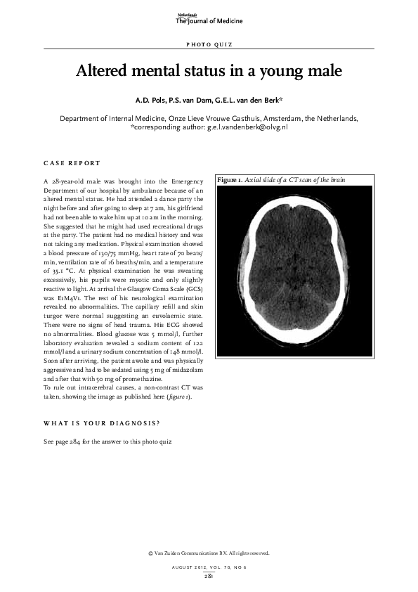 (PDF) Altered mental status in a young male