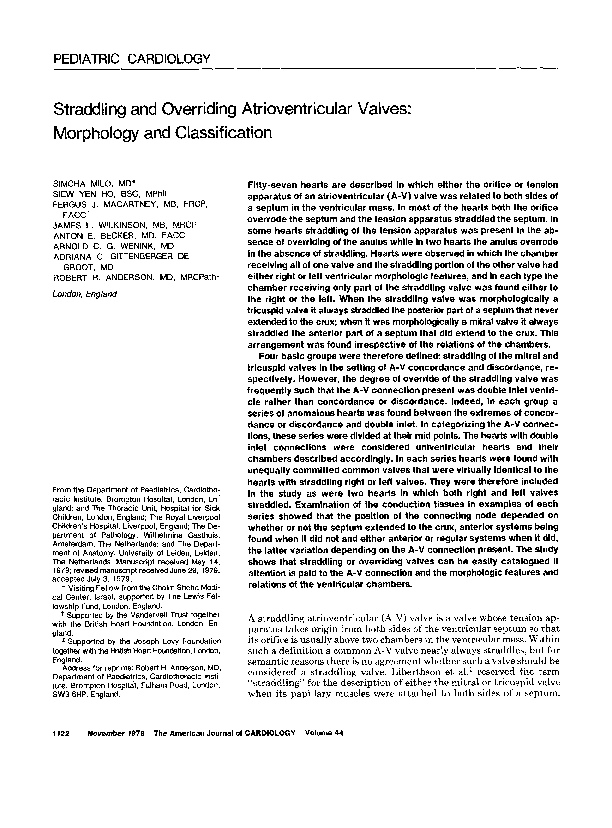 (PDF) Straddling and overriding atrioventricular valves: Morphology and ...