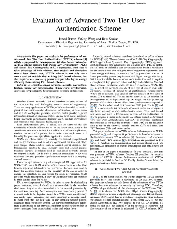 (PDF) Evaluation of Advanced Two Tier User Authentication scheme