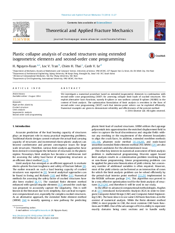(PDF) Plastic collapse analysis of cracked structures using extended ...