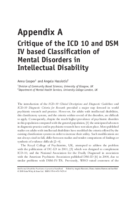 (PDF) Appendix A: Critique of the ICD 10 and DSM IV based ...