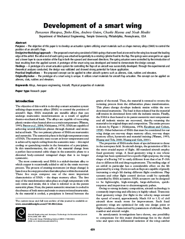(PDF) Development of a smart wing