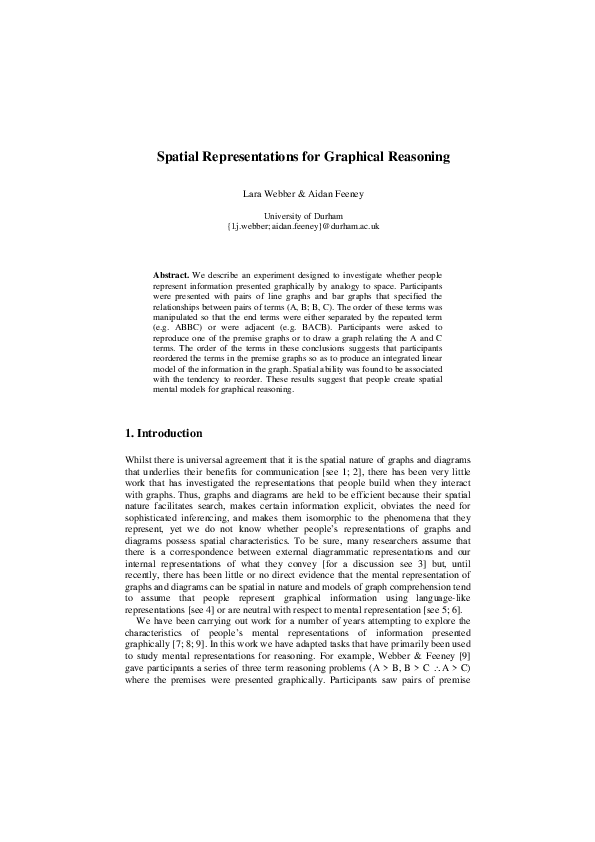 (PDF) Spatial representations for graphical reasoning