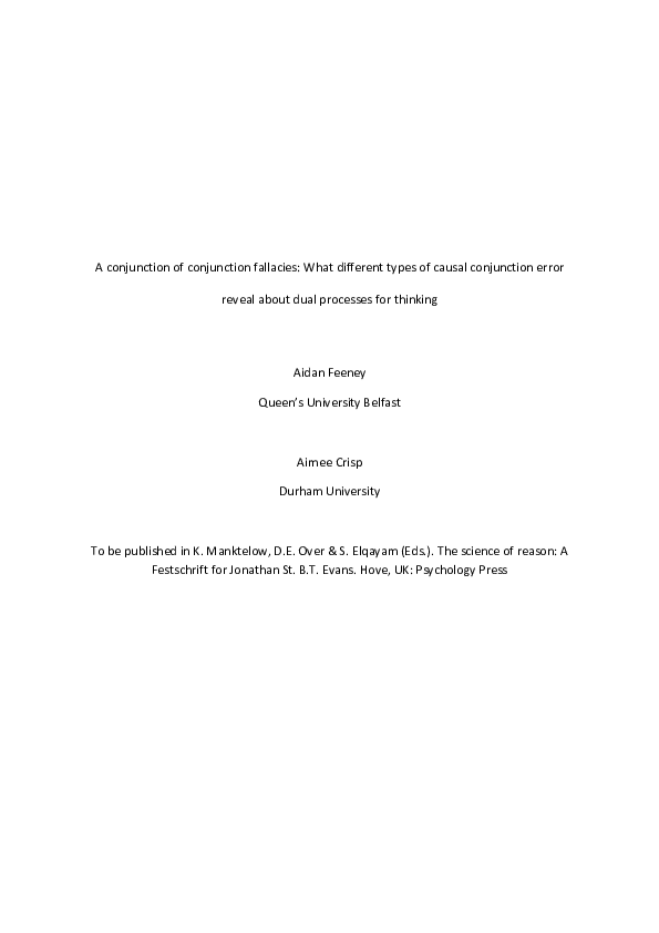 (PDF) A conjunction of conjunction fallacies: What different types of causal conjunction error ...