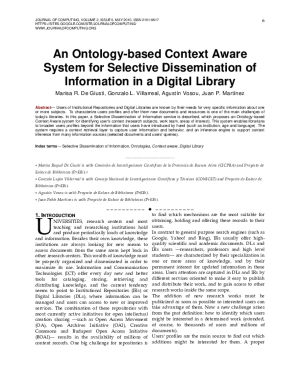 (PDF) An ontology-based context aware system for selective ...