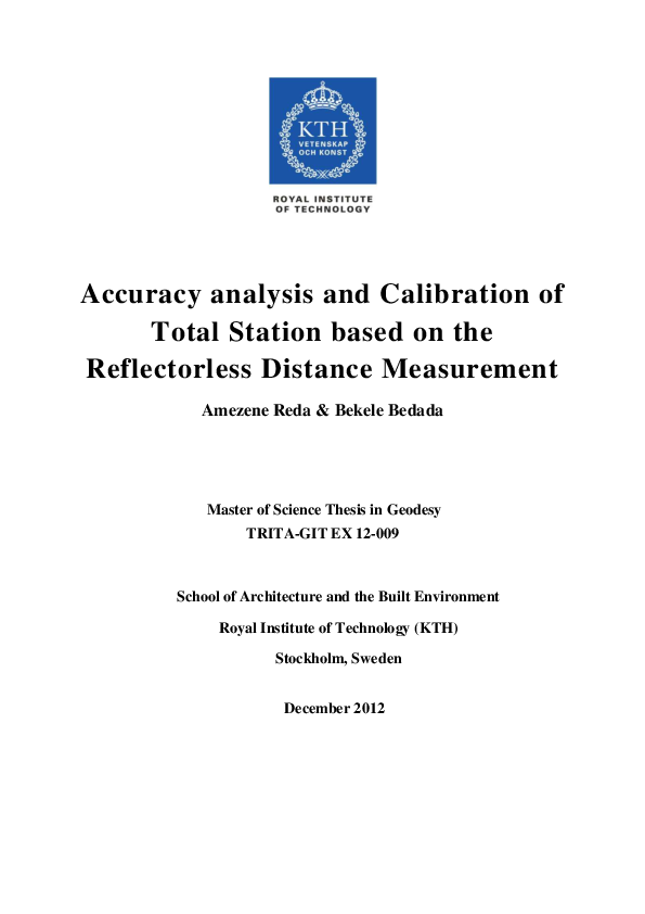 (PDF) Accuracy analysis and Calibration of Total Station based on the ...