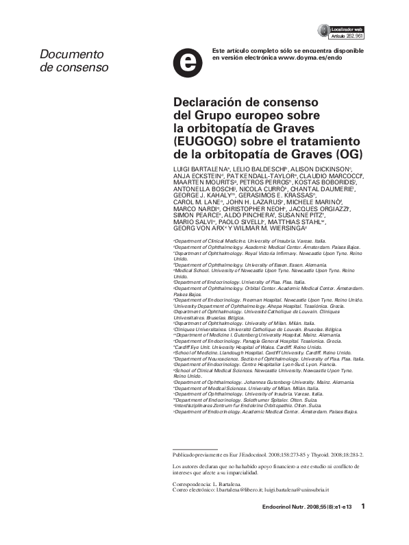(PDF) Declaración de consenso del Grupo europeo sobre la orbitopatía de ...