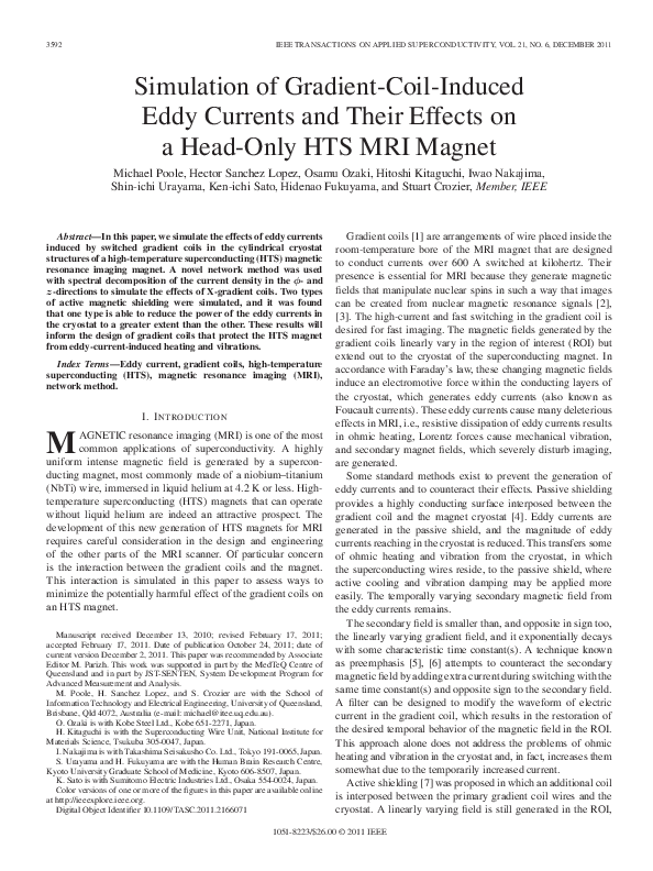 (PDF) Simulation of Gradient-Coil-Induced Eddy Currents and Their ...