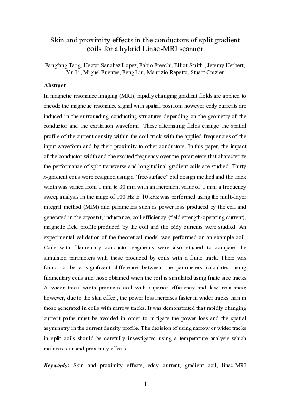(PDF) Skin and proximity effects in the conductors of split gradient ...