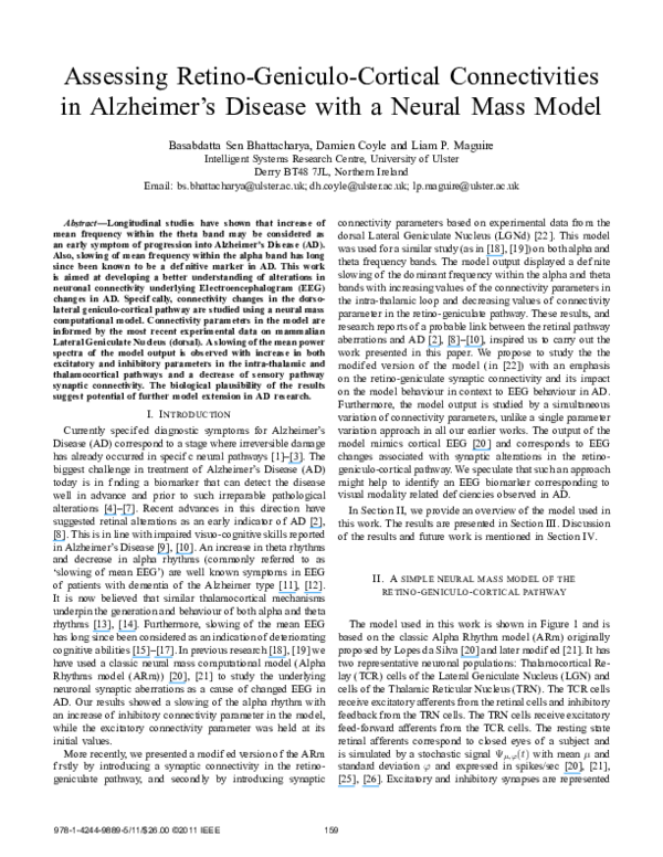 (PDF) Assessing retino-geniculo-cortical connectivities in Alzheimer's ...