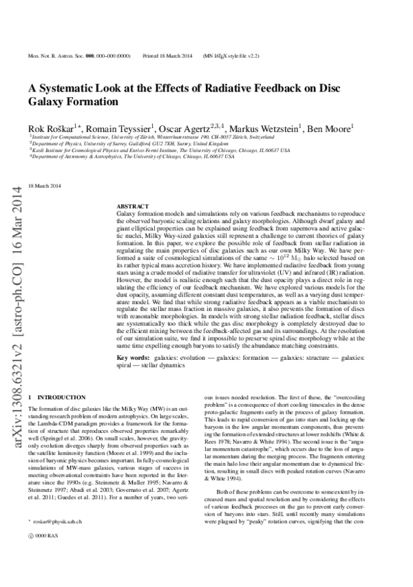 (PDF) A systematic look at the effects of radiative feedback on disc ...