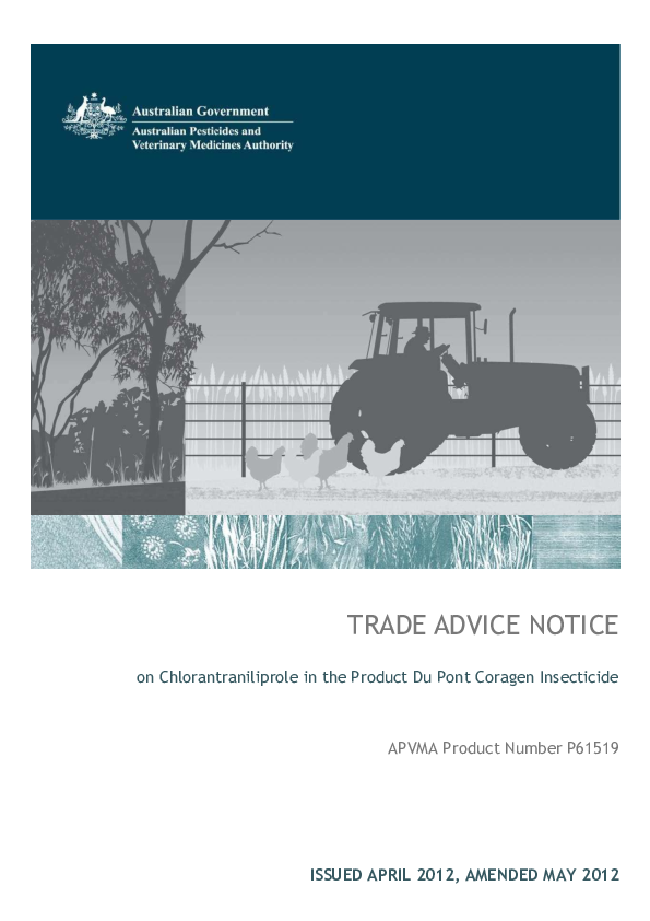 (PDF) TRADE ADVICE NOTICE on Chlorantraniliprole in the Product Du Pont ...